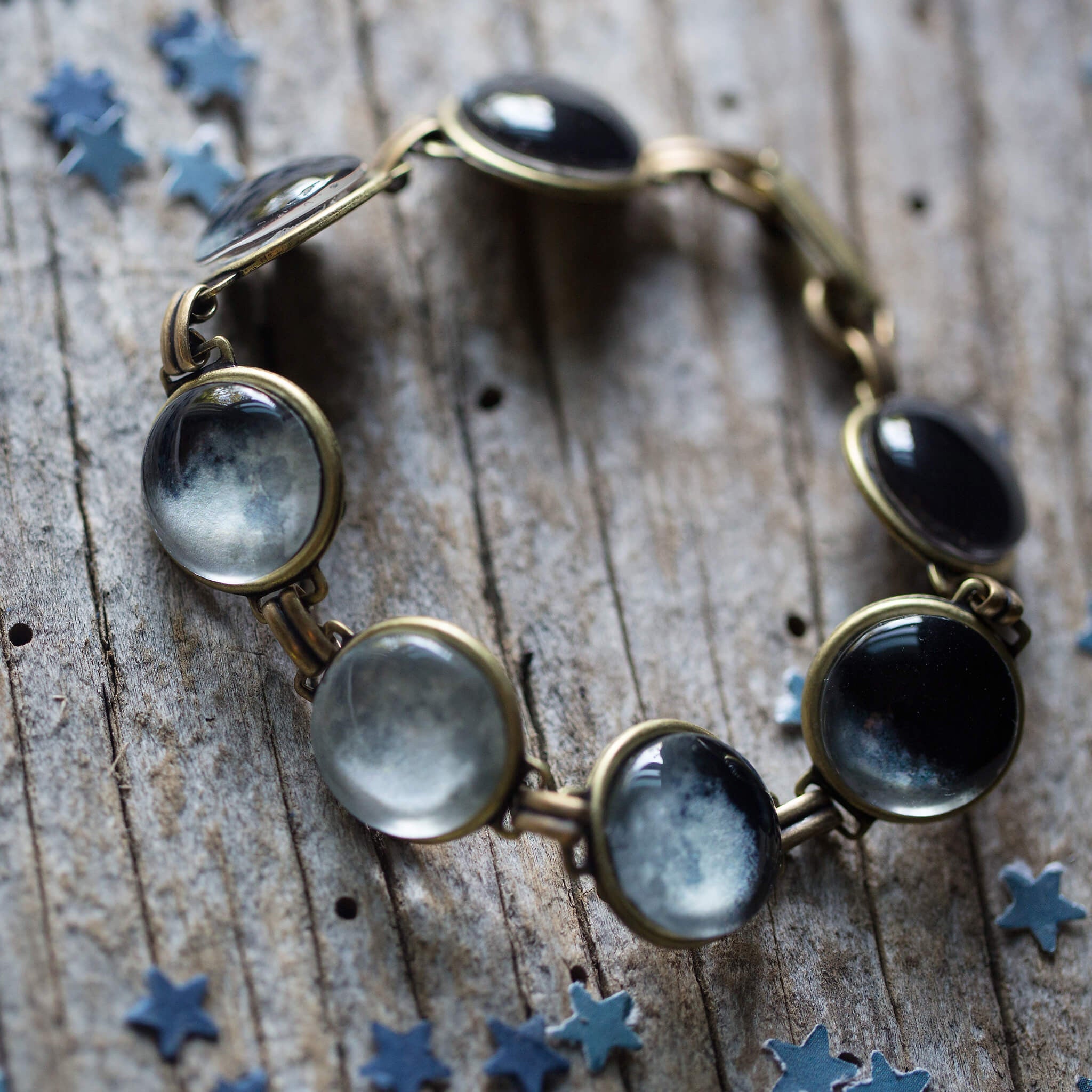 Moon Phase Bracelet - Space Jewelry, Lunar Phases – White Feather Tarot